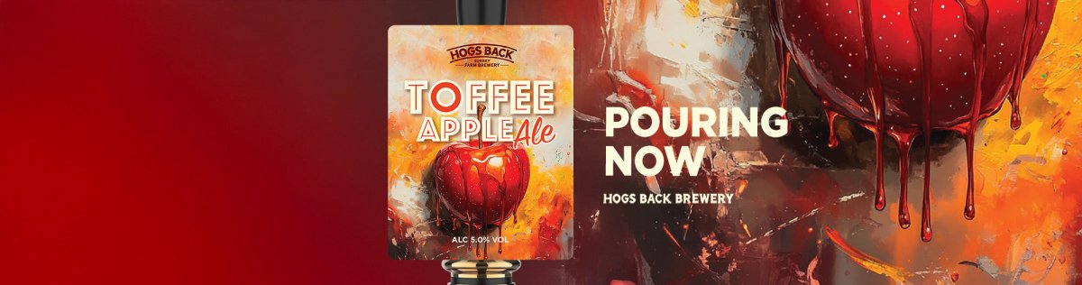 Autumnal Toffee Apple Ale Pouring – Hogs Back Brewery