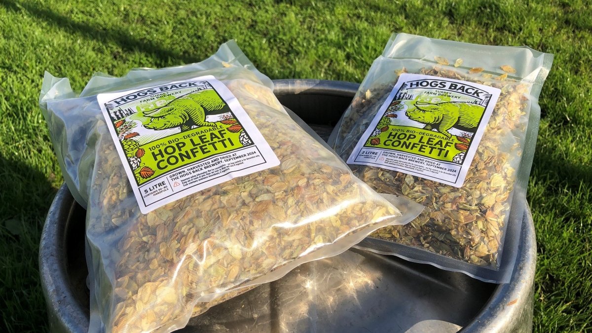 Hurrah for our home-grown hop leaf confetti! – Hogs Back Brewery