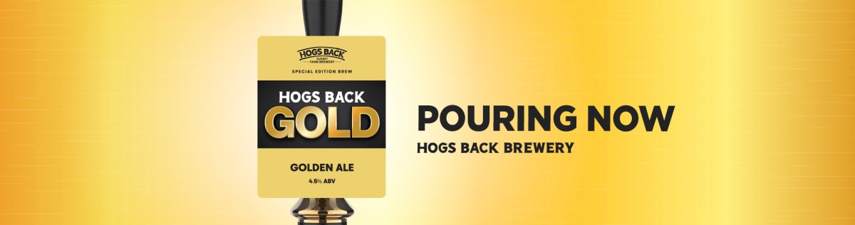 Pure Gold! Hogs Back Gold pouring – Hogs Back Brewery