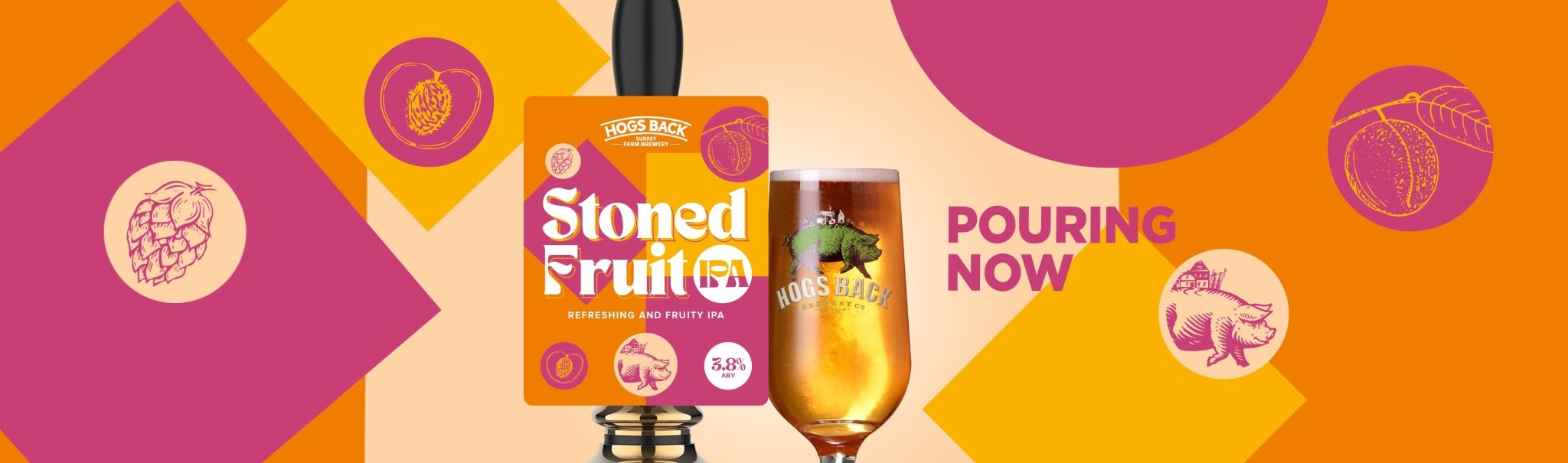 Stoned Fruit IPA available now – Hogs Back Brewery