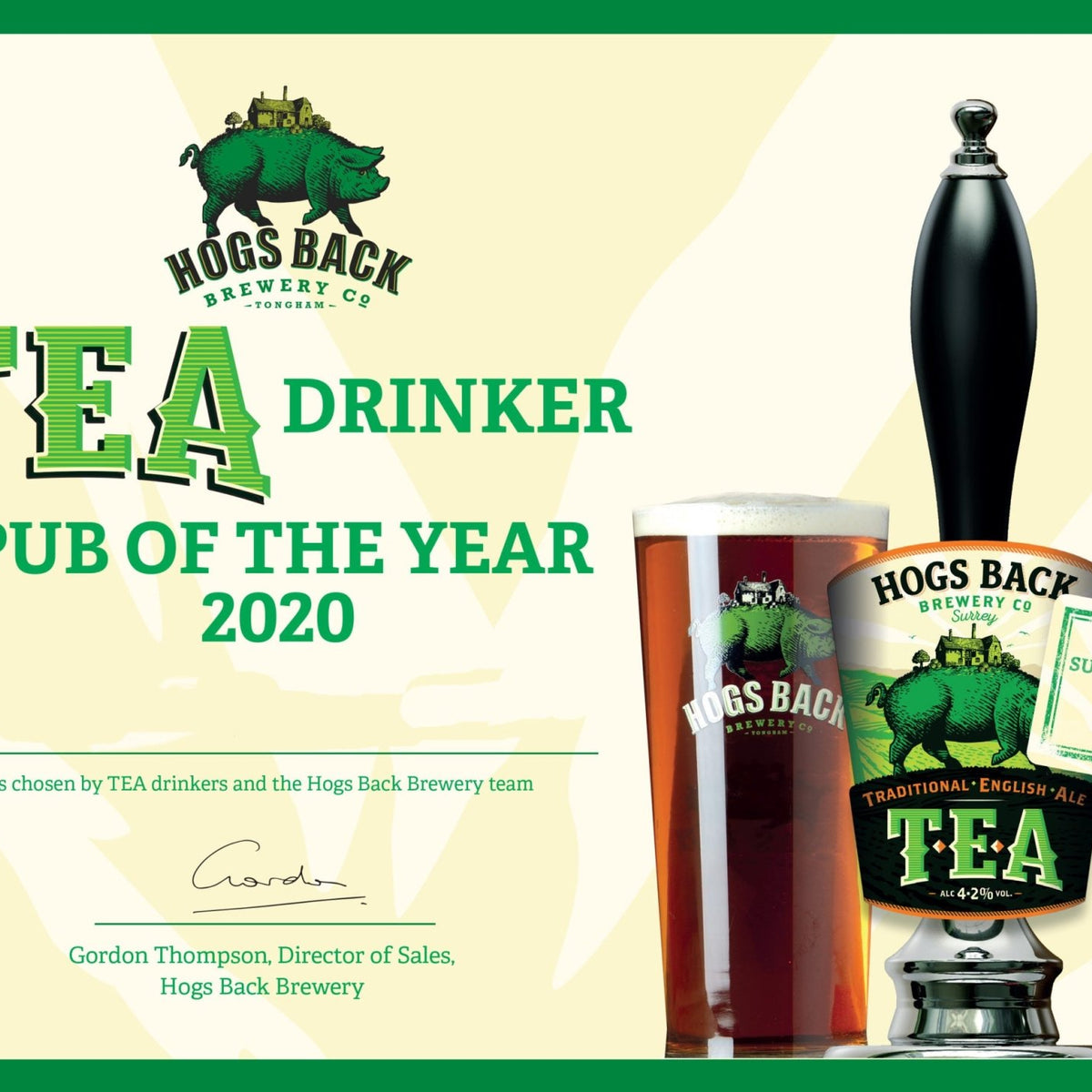 The TEA Drinkers' Pub of the Year 2020 is... – Hogs Back Brewery