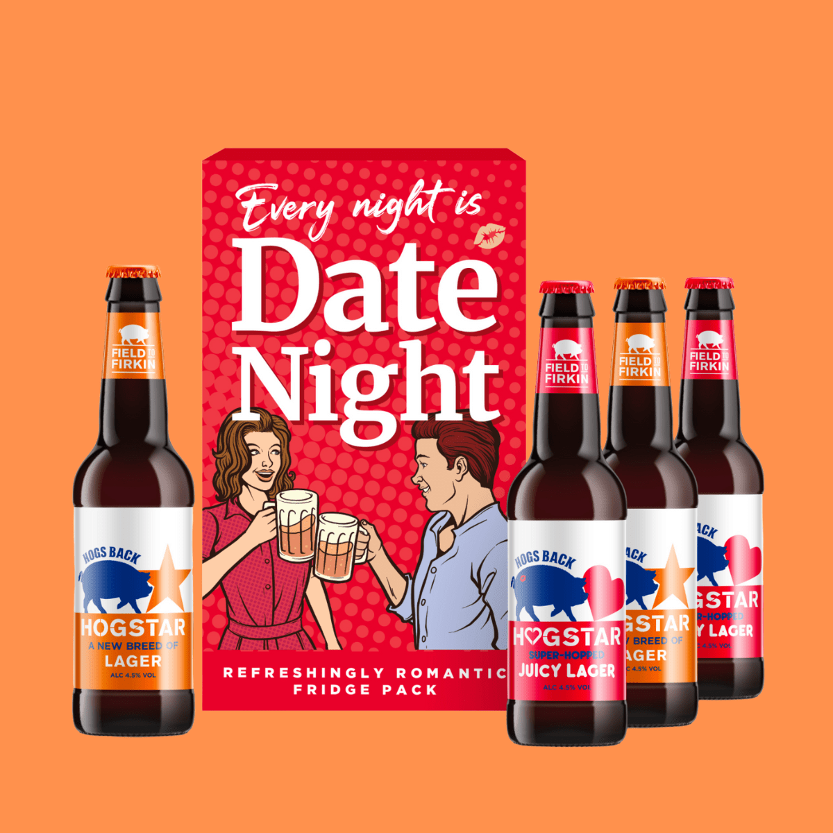Date Night Hogstar Lager Fridge Pack – Hogs Back Brewery